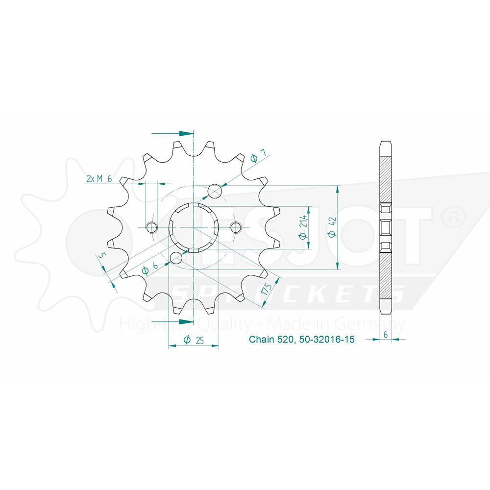 Sprocket Front 520-16T for YAMAHA YZ 490 1982 1983 1984 1985 1986 1987 ...