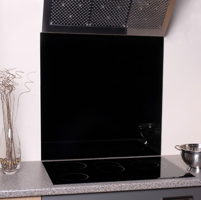 600mm x 600mm Black Toughened Glass Splash Back, 6mm thick | eBay UK