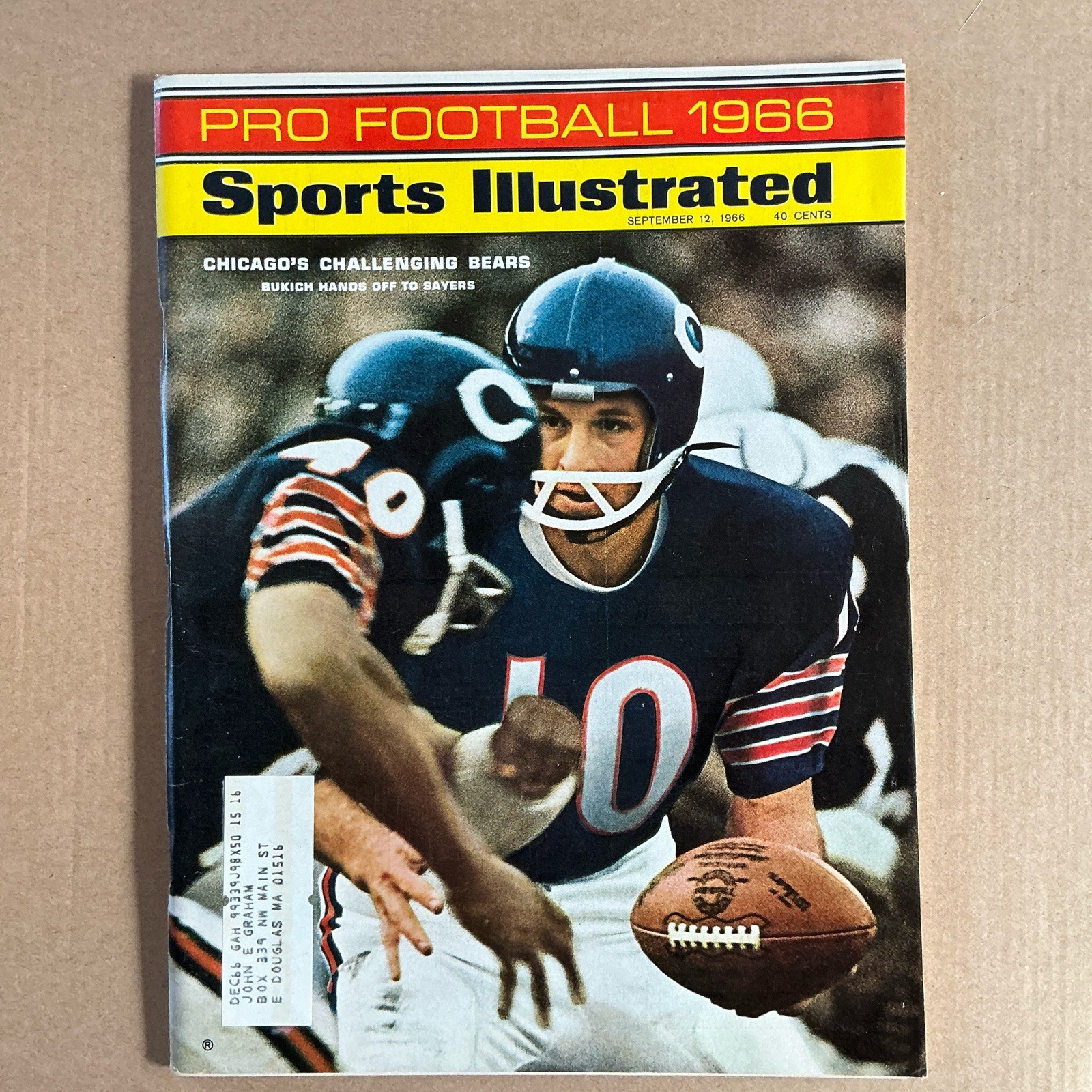 Sports Illustrated Sep 12 1966 Pro FB Ed w/Gale Sayers & Rudy Bukich ...