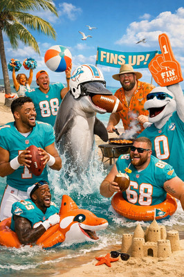 L184 Funny Miami Dolphins NFL Football Team Logo Refrigerator Magnet ...