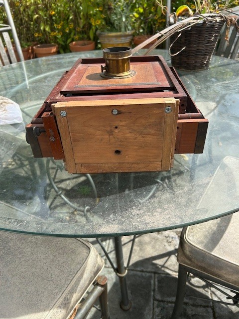 Antique Wooden Large Format Camera Brass Darlot Paris Hemispherique ...