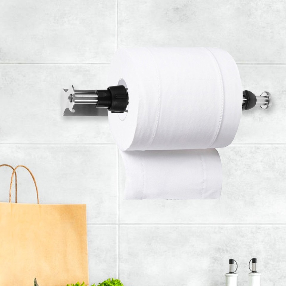 Punch Paper Roll Holder Stainless Steel Paper Towel Holder Wall Mount ...