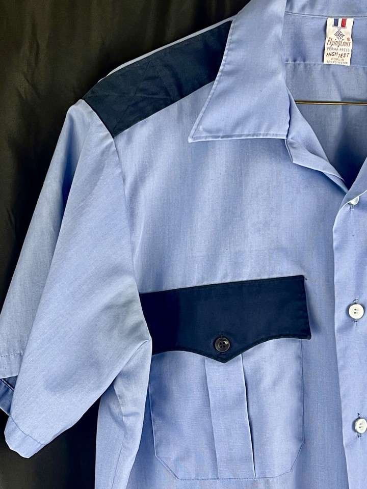Vintage Flying Cross Authentic Blue Sheriff Uniform Shirt Medium | eBay