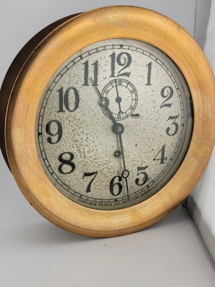 Rare Antique Large Chelsea Ships Clock 10” Brass. Good Condition. Sold ...