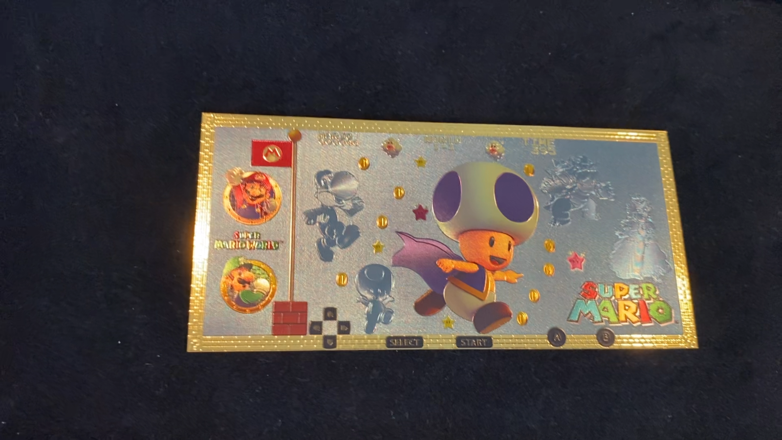 Super Mario Bros. TOAD Novelty 24K Gold Foil Banknote Bill | eBay