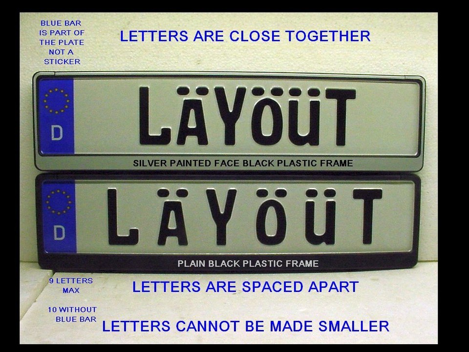 Porsche Volvo Saab vw German license plate CUSTOM TEXT made in the usa ...