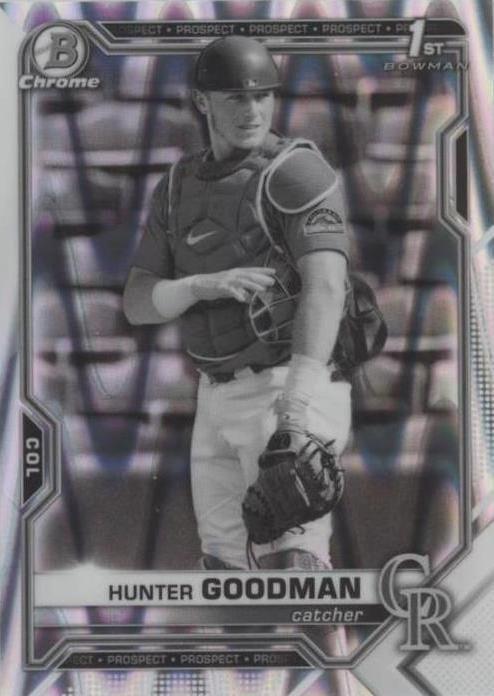 2021 Bowman Draft - Chrome Hunter Goodman #BDC-66 Black & White RayWave ...