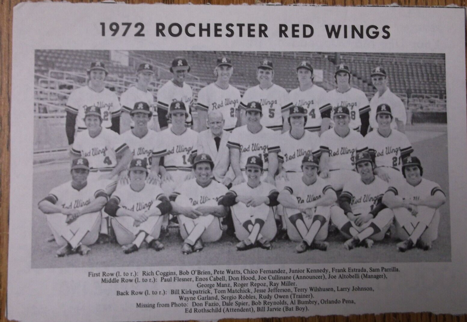 1972 ROCHESTER RED WINGS Team Photo | eBay