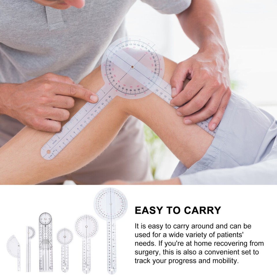 4 Pack Medical Ruler Set Fitness Plastic Angle Protractor 360 Degree ...