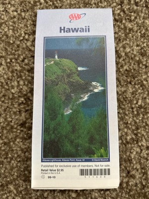 2000 Edition AAA Hawaii Official State Highway Travel Road Map~Box BG1 ...