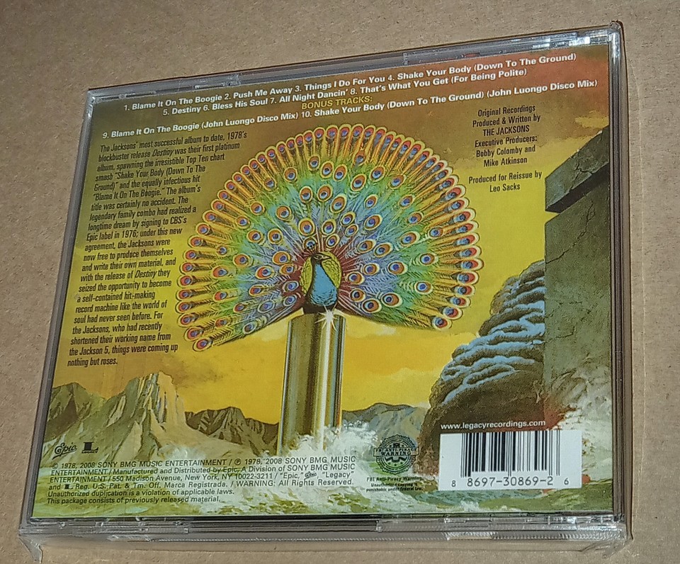 THE JACKSONS Destiny + Bonus 12" Mixes CD 2008 Sony US MINT OOP Michael ...