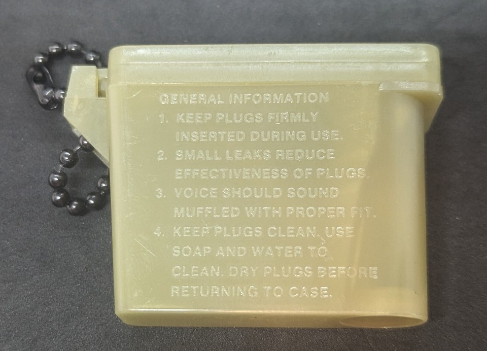 Military Issue Ear Plug Case with Inserter & Chain NOS | eBay
