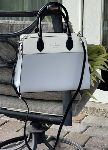 KATE SPADE MADISON MEDIUM SATCHEL SHOULDER BAG TOTE GREY COLORBLOCK ...