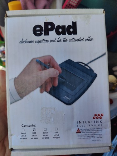 Interlink ePadLink ePad VP9801 Signature Capture Pad! Complete In Box ...