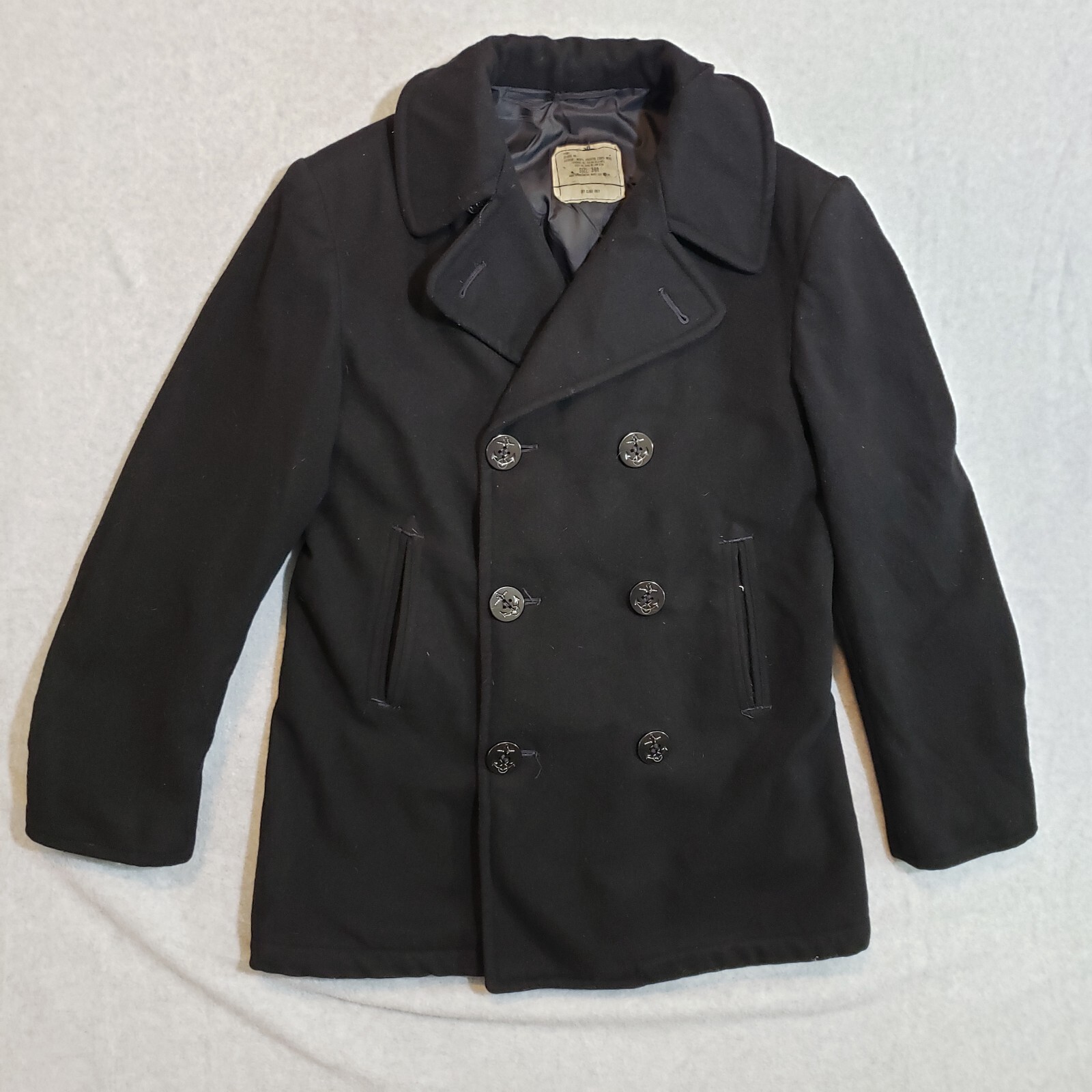 Vintage US Navy Issued Enlisted Wool Overcoat Mens 38… - Gem