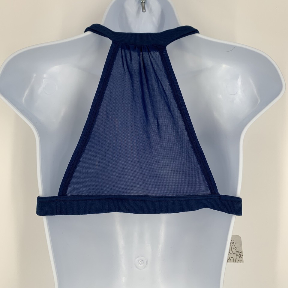 Intimately Free People Sheer Racerback Blue Bra Bralette Women’s M/L ...