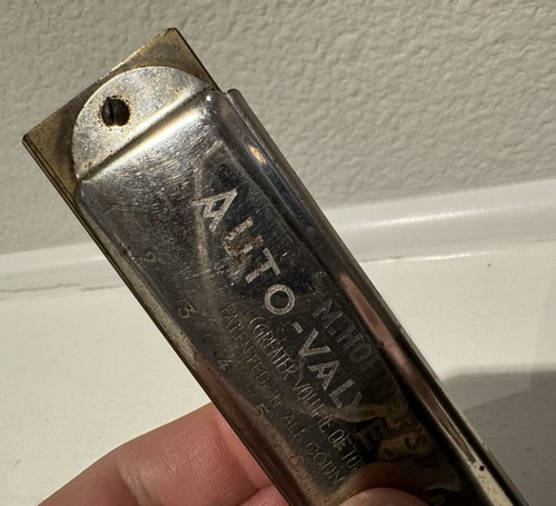 VTG ANTIQUE 1930s M. Hohner Auto Valve Harp Harmonica Organ Tone Key of ...