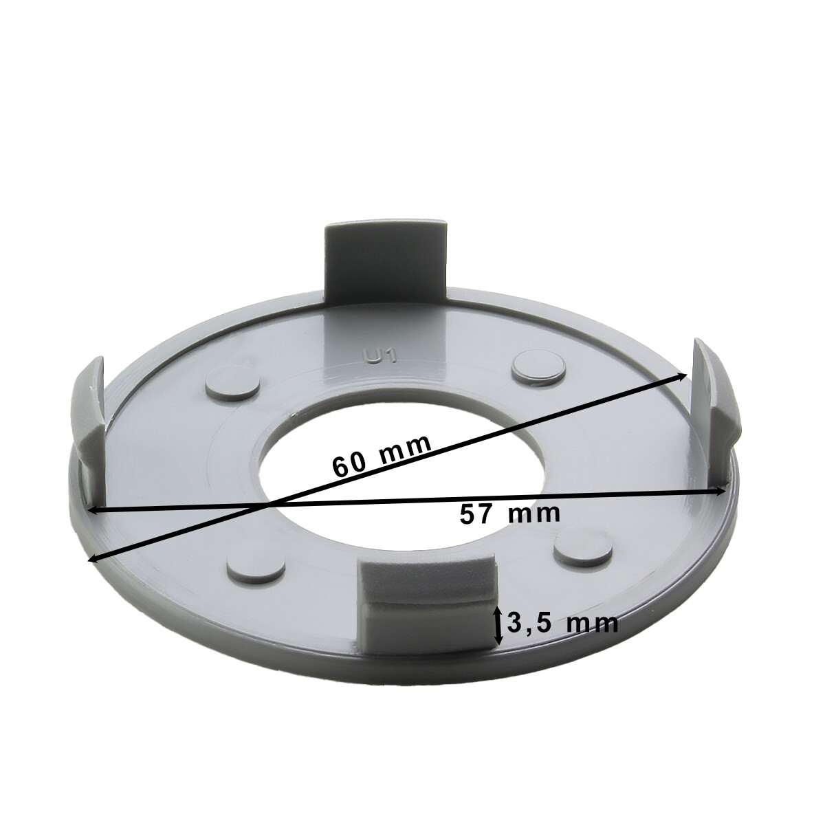 4x Couvercle D'Enjoliveur, de Jante Volant Gris Ø 60mm Revêtement pour ...