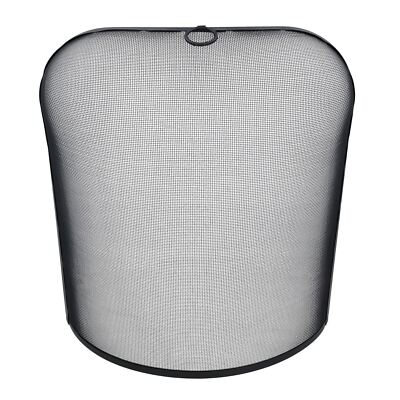Curved Fire Spark Guard Black Freestanding Fireside Fine Mesh Protector ...
