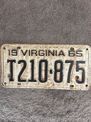 Original 1965 Virginia License Plate - Rustic | eBay