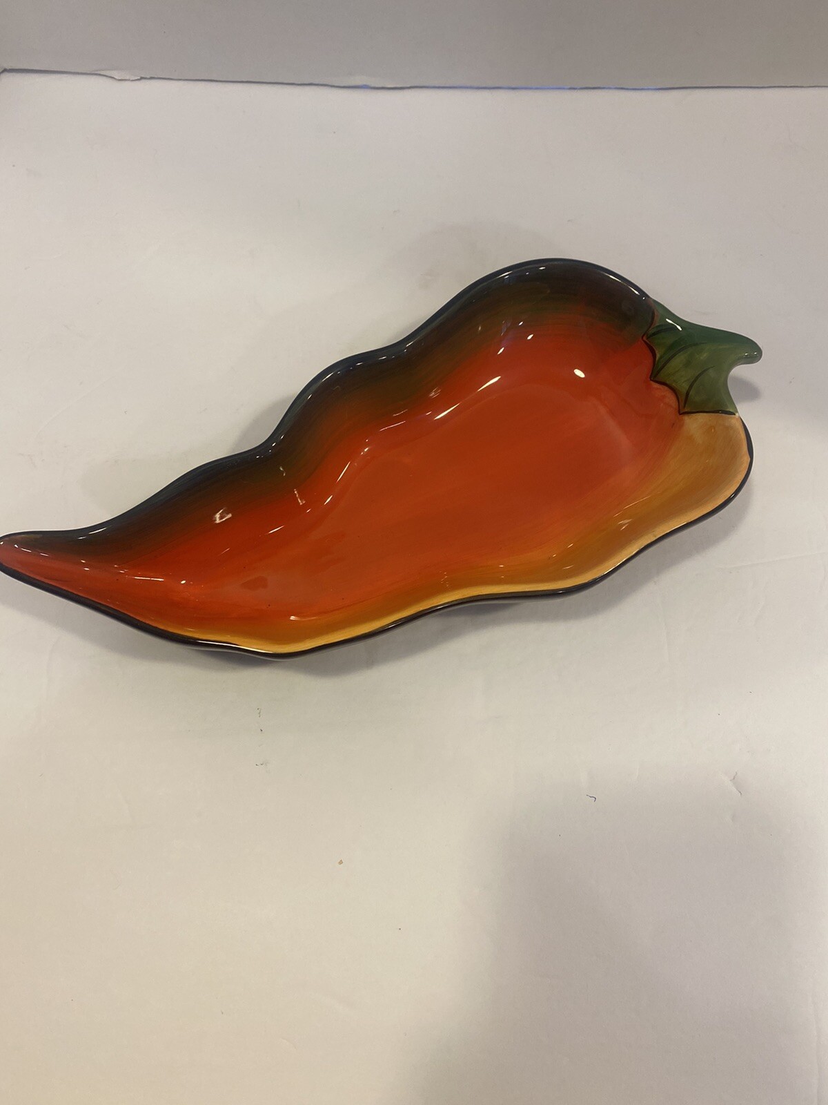 Clay Art Chili Pepper Hand Painted Serving Salsa EUC | eBay