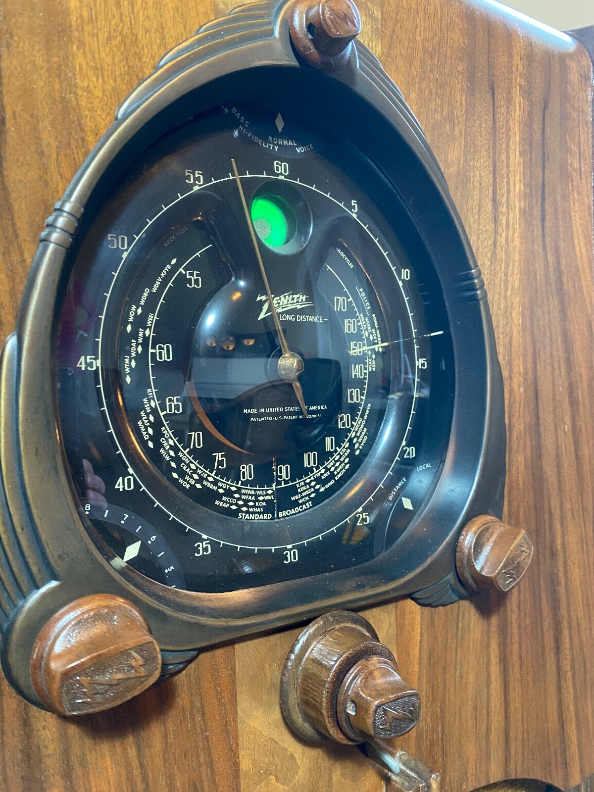 Vintage 1938 Zenith 9-S-262 "Robot Dial" Antique Art Deco Console Tube ...