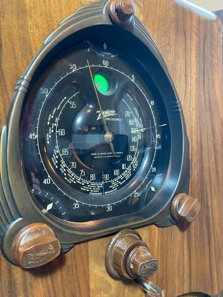 Vintage 1938 Zenith 9-S-262 "Robot Dial" Antique Art Deco Console Tube ...