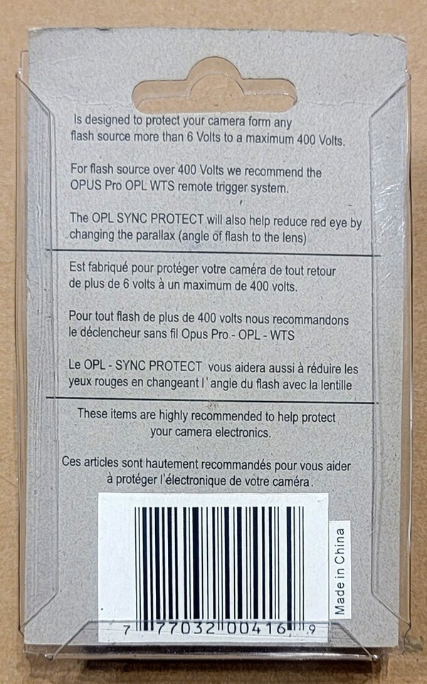 Opus OPL-SYNC Protect Hotshoe Adapter Flash Safe Sync Terminal 6V-400V ...