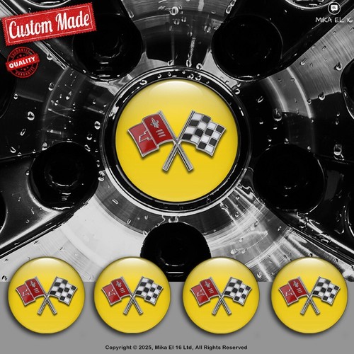 Corvette C3 Decals Set of 4 3D Gel Silicone Center Wheel Caps Stickers ...