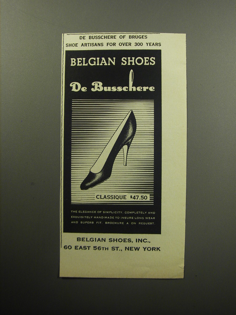 1957 De Busschere Classique Shoes Advertisement - Belgian Shoes | eBay
