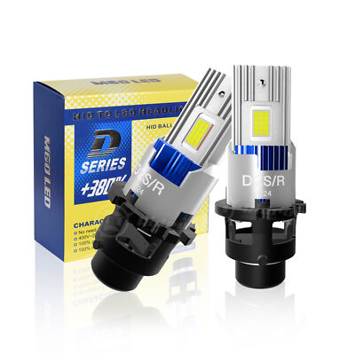 Wirless D2S D2C D2R D2H LED Headlight Bulbs 6000K/set High low beam ...