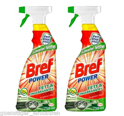 2x 750ml Bref Power gegen Fett & Eingebranntes Ofen Küche Grill Herd ...