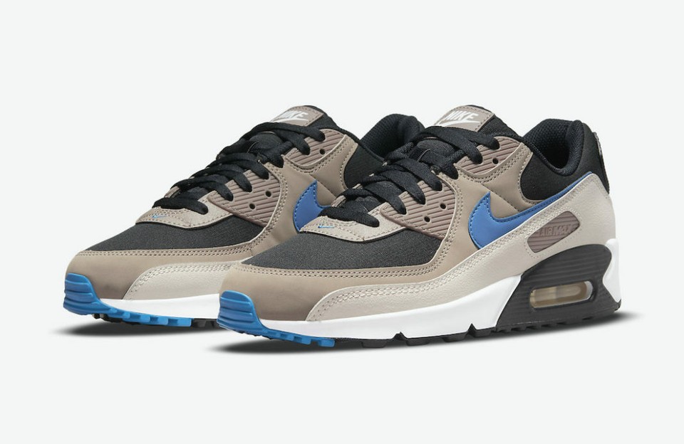 Nike AIR MAX 90 Blue Slate Black Taupe DC9388 001 Men Running Gym Shoes ...