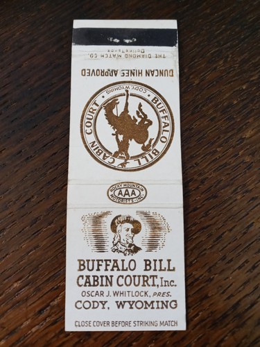 Vintage Matchbook: Buffalo Bill Cabin Court, Cody, WY | eBay