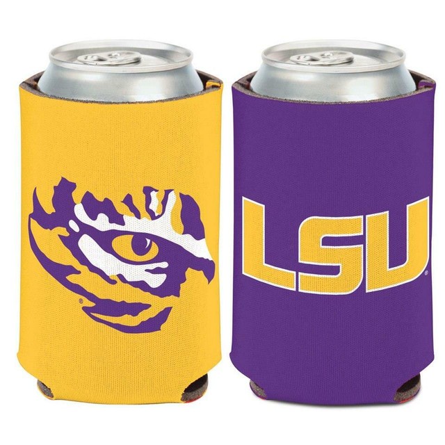 LSU Tigers 12oz Two Sided Can Cooler NCAA Coozie Koozie Beer Drink for ...