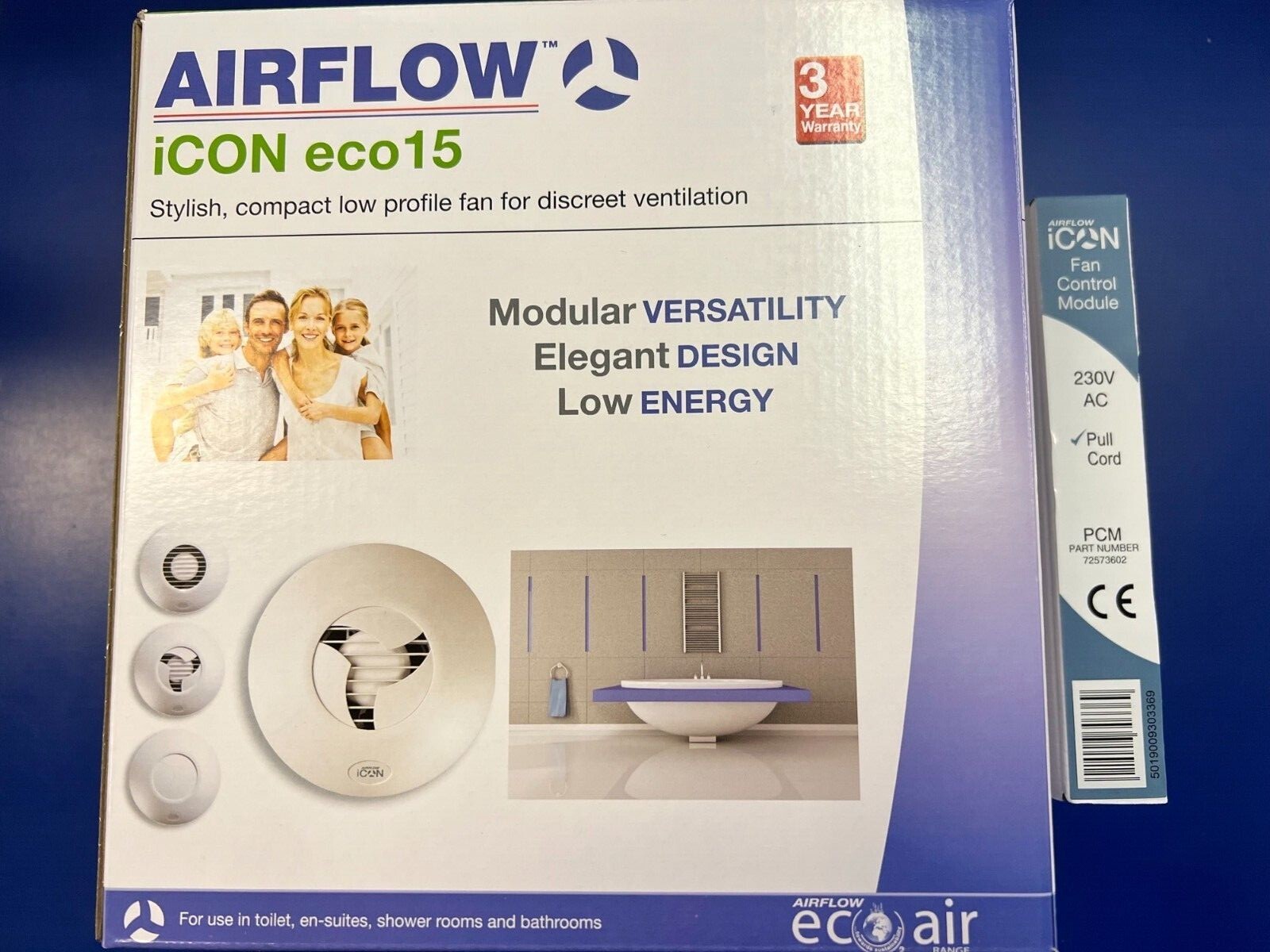 Airflow iCON eco 15 Extractor Fan iCON15 Timer & Pull Cord Option Iris ...