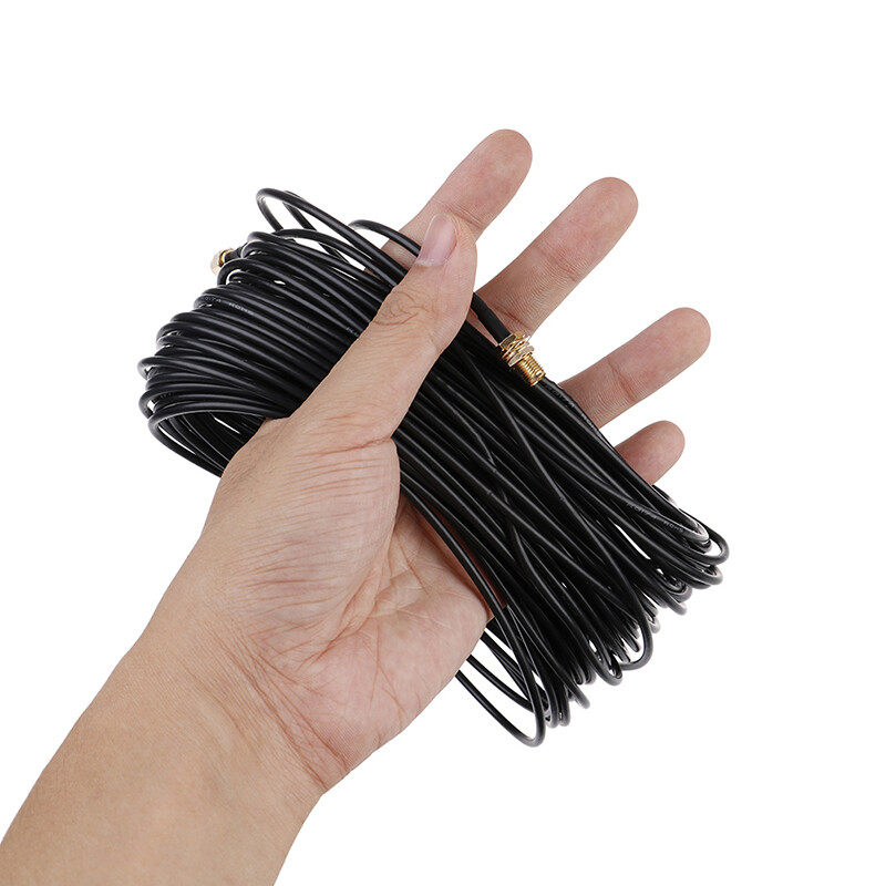 1PC 20m WiFi router antenna extension cable cord RG174 RP-SMA male to ...