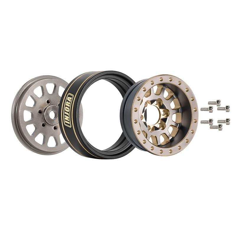 INJORA 1.0 Plus Brass Beadlock Wheel Rims -3.75mm Offset for TRX4M ...