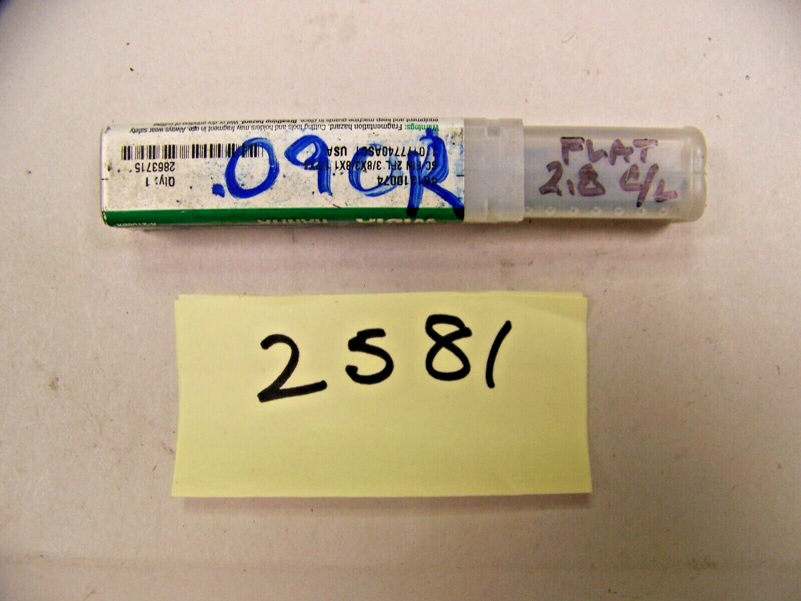 .375 DIA 2FL CARBIDE ENDMILL 1.5 LOC 4.0 OAL .090 RAD (ITEM #2581) | eBay