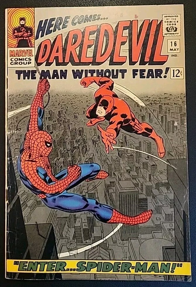 😈 DAREDEVIL #16 🔑 1st JOHN ROMITA SPIDERMAN! 1966 FN 🔥 NICE COPY! | eBay