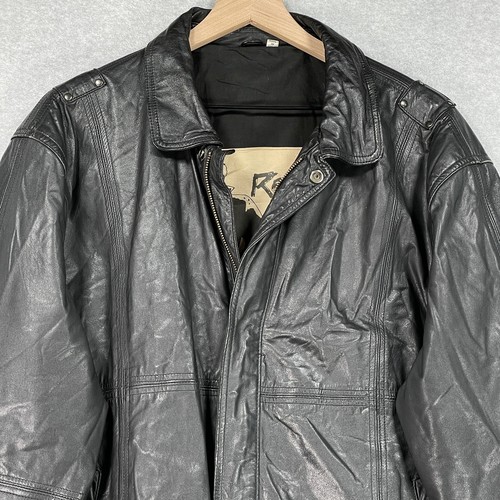 Rage for the Man Leather Jacket 46 Black 1985 Elliot Kastle Lined Biker ...
