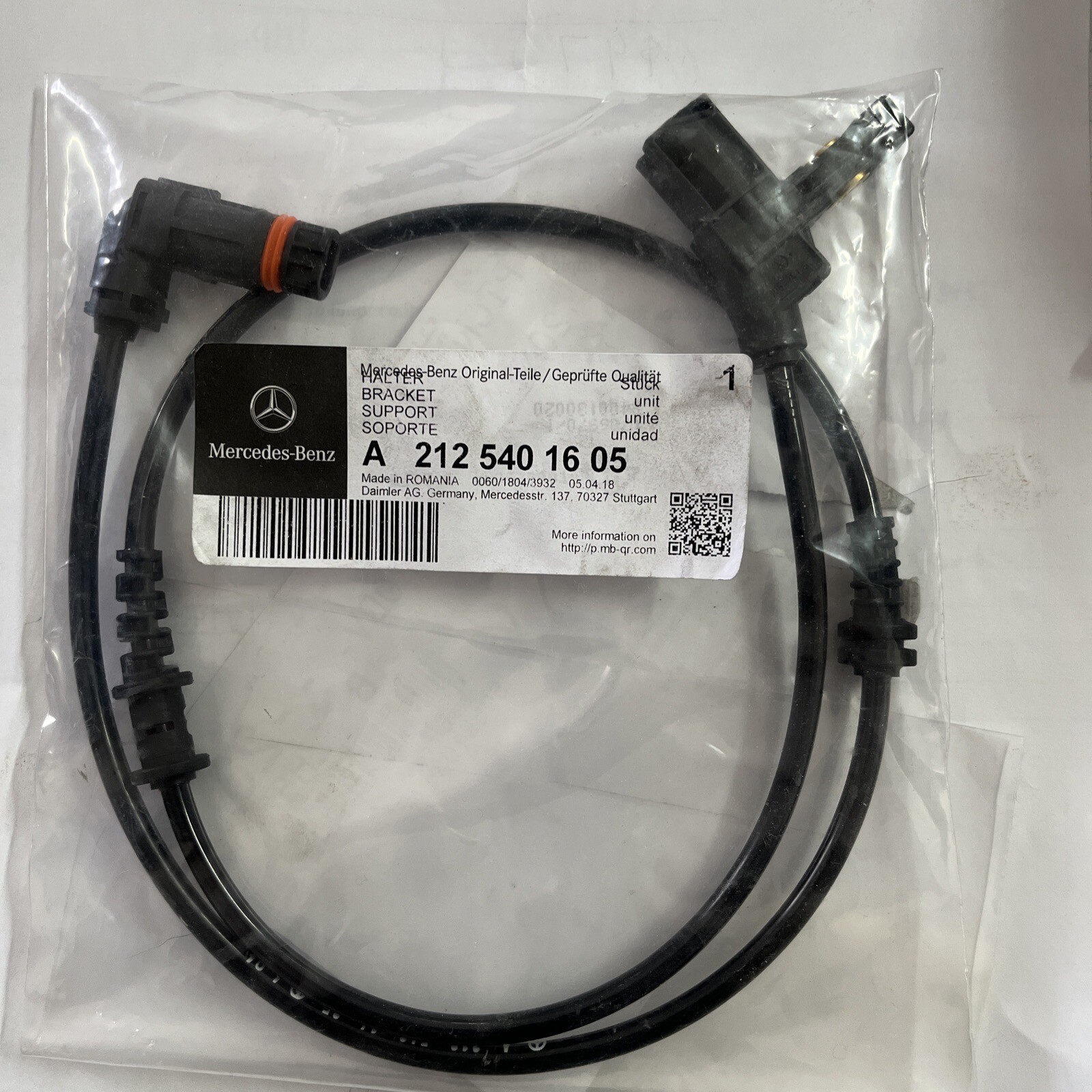 Mercedes-Benz E-class W212 Right Front Brake Pad Wear Sensor Plug ...