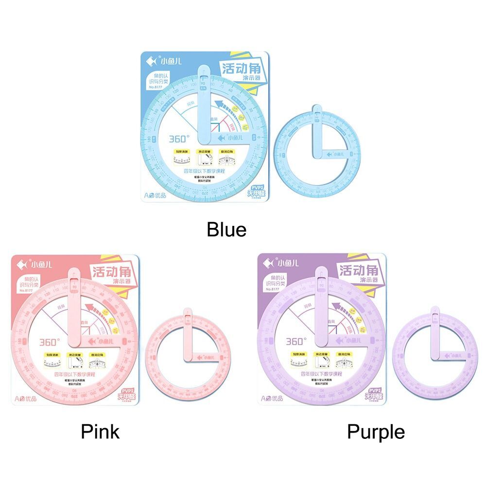 Plastic Pointer Protractor 360 Degree Rotation Angle Finder Stationery ...