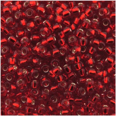Miyuki Seed Beads Round Size 11/0, 24 Gram Tube, Silver Lined Ruby Red ...