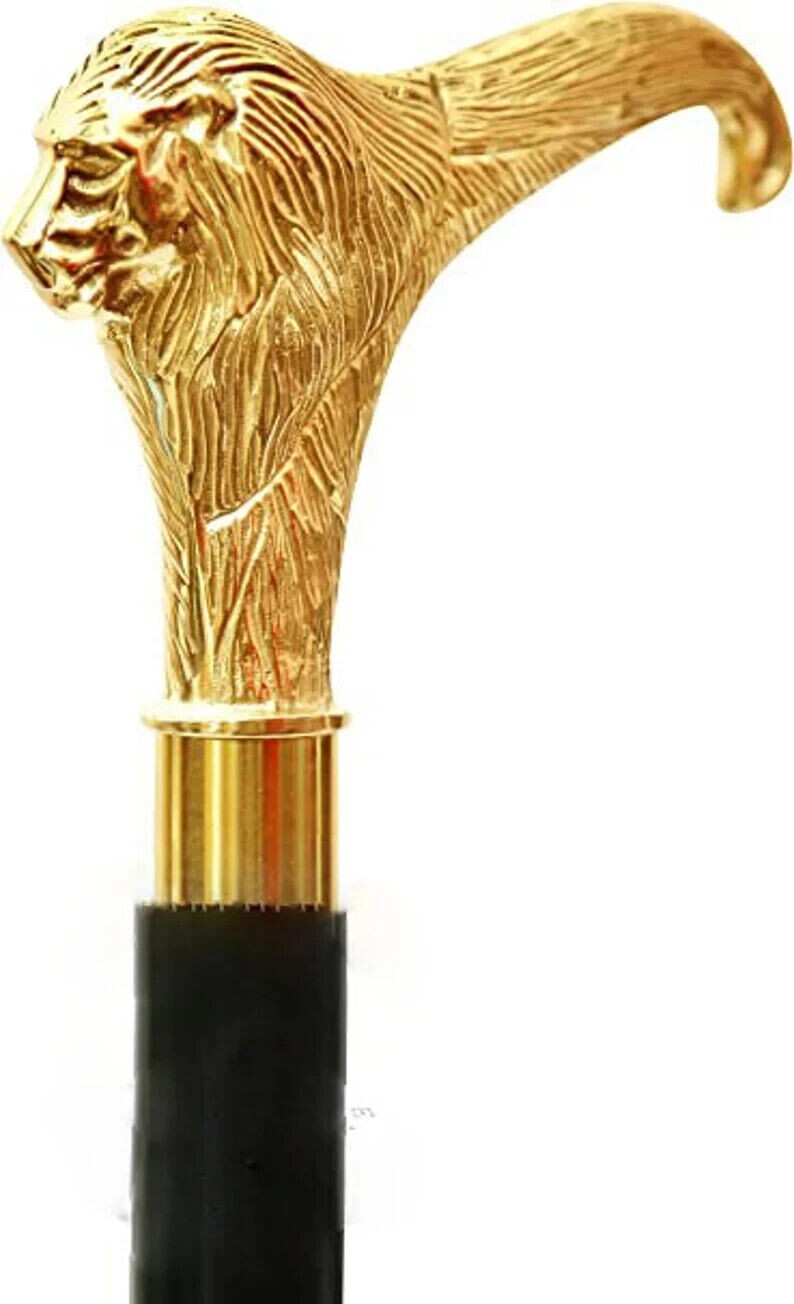 Vintage Brass Lion Head Handle Victorian Designer Woo… - Gem