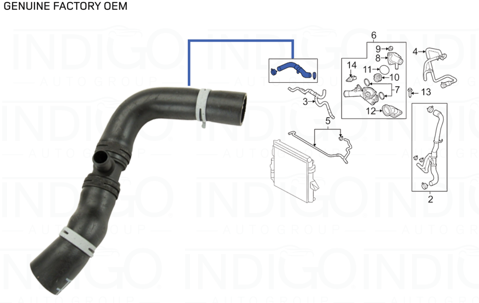 2006-2009 RANGE ROVER SPORT (NON-SUPERCHARGED) UPPER RADIATOR HOSE ...