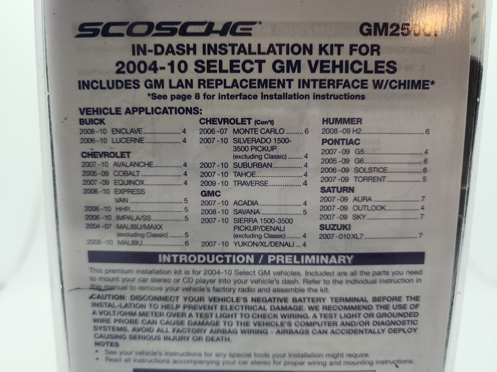 Scosche Dash Install Kit 2004-2010 GM Stereo Replacement Interface Kit ...