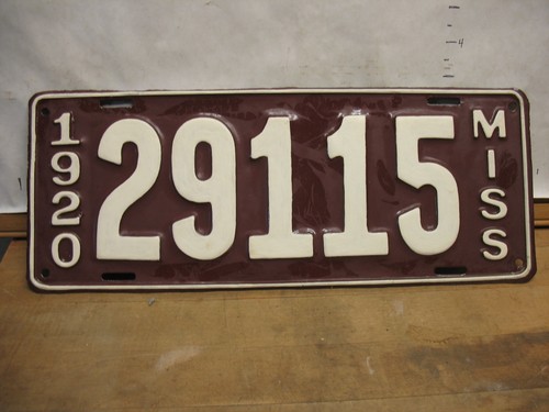 1920 MISSISSIPPI Repainted LICENSE PLATE 1920 29115 MISS | eBay