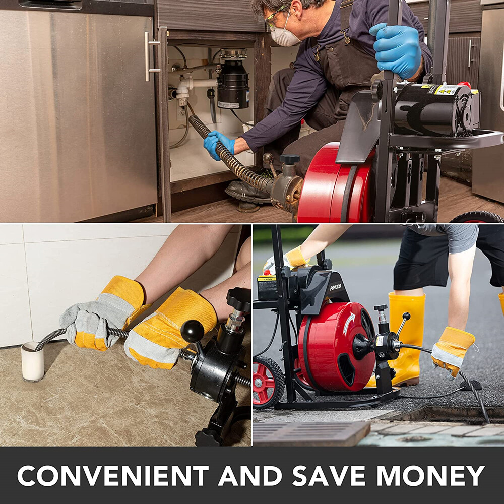 Drain Cable Sewer Cable 50' 1/2'' Drain Cleaning Cable Auger Snake Pipe ...