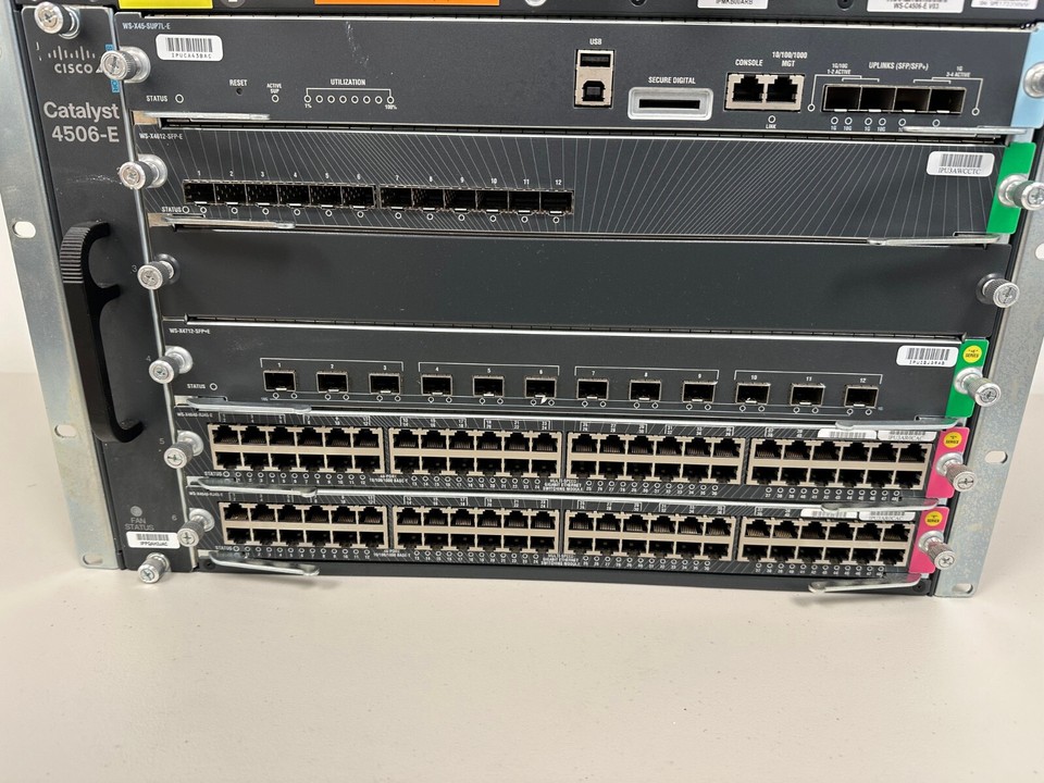 Cisco Catalyst WS-C4506-E V3 Managed Switch Chassis WS-X45-SUP7L-E & 4 ...